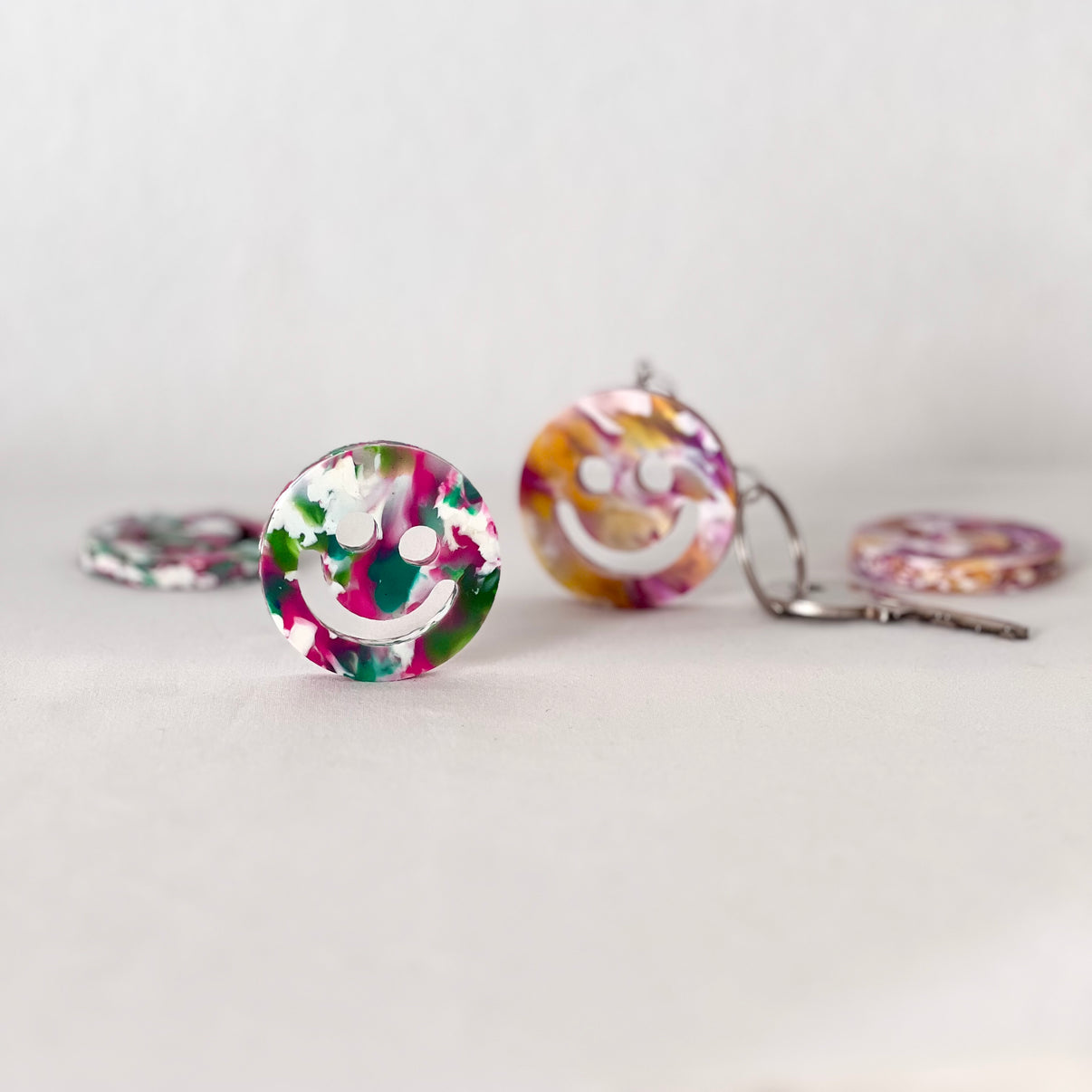 Recycled Plastic Keychain Smiling Hand-Made – Recycledin