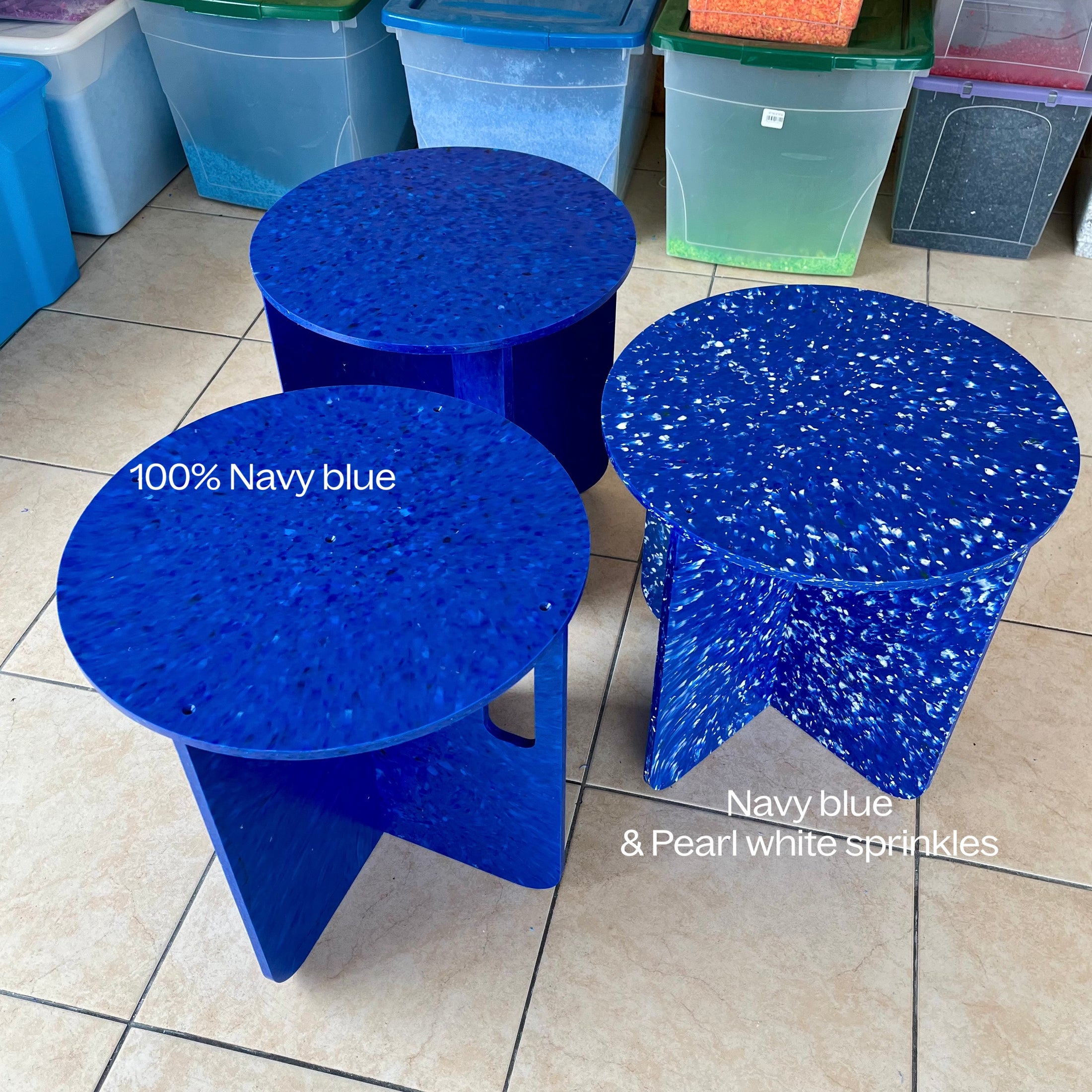 Recycled Plastic Stool/Coffee Table/Bedside Stand Made to order in EU ...